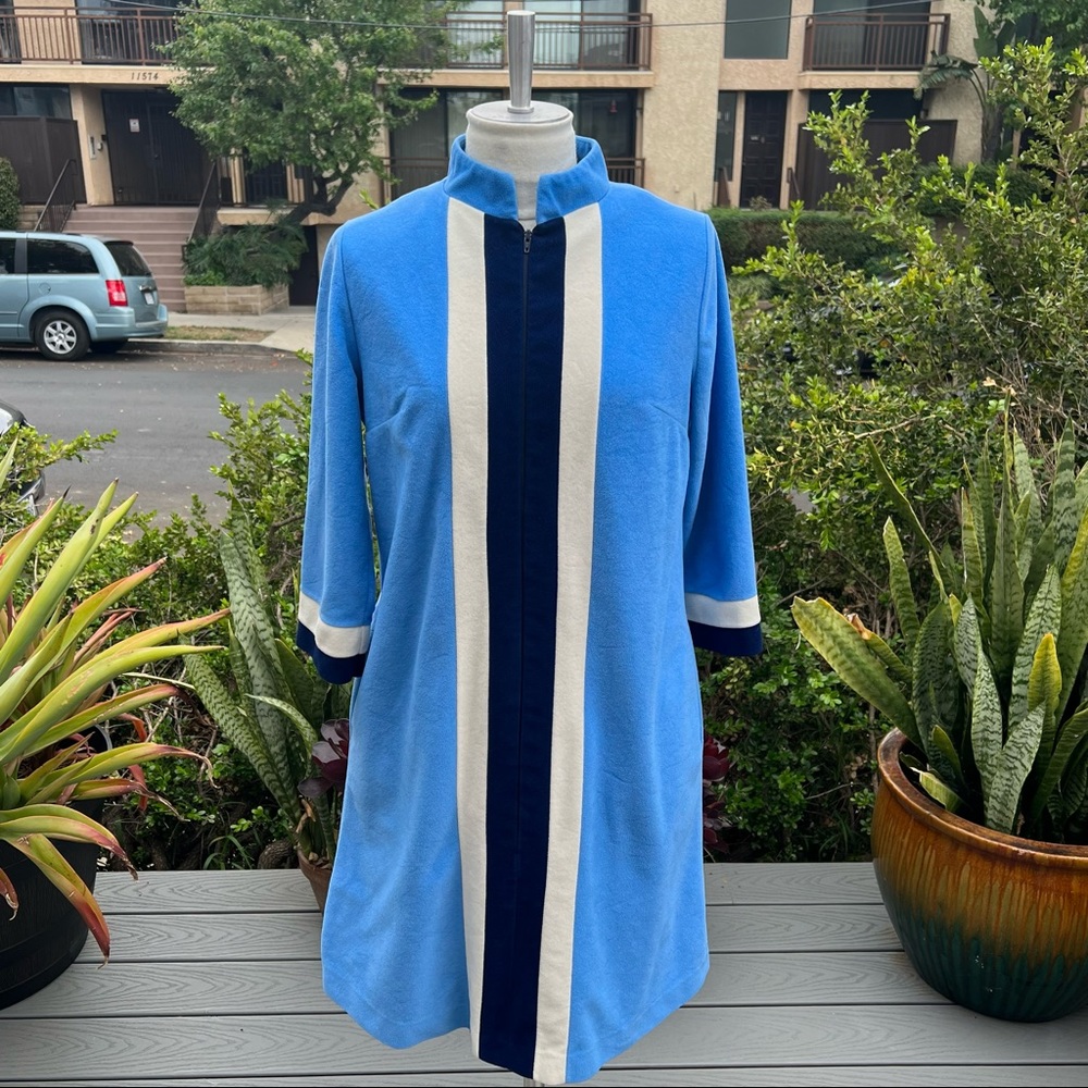 Vanity Fair Vintage Housecoat Zip Front Mandarin Coll… - Gem